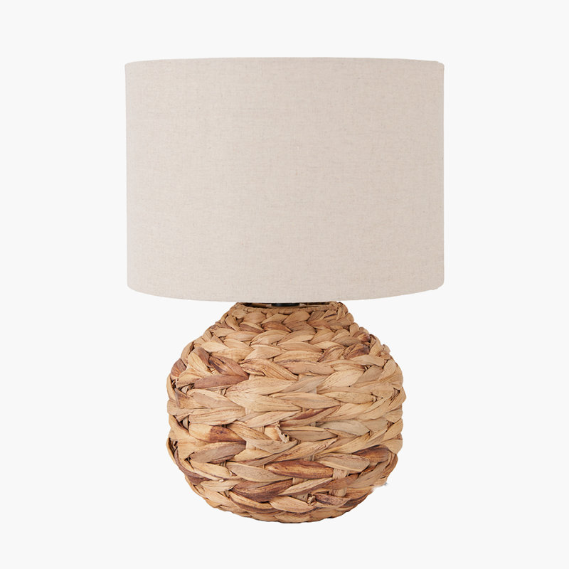 Pacific Lifestyle Zadi 41cm Natural Plaited Water Hyacinth Table Lamp ...