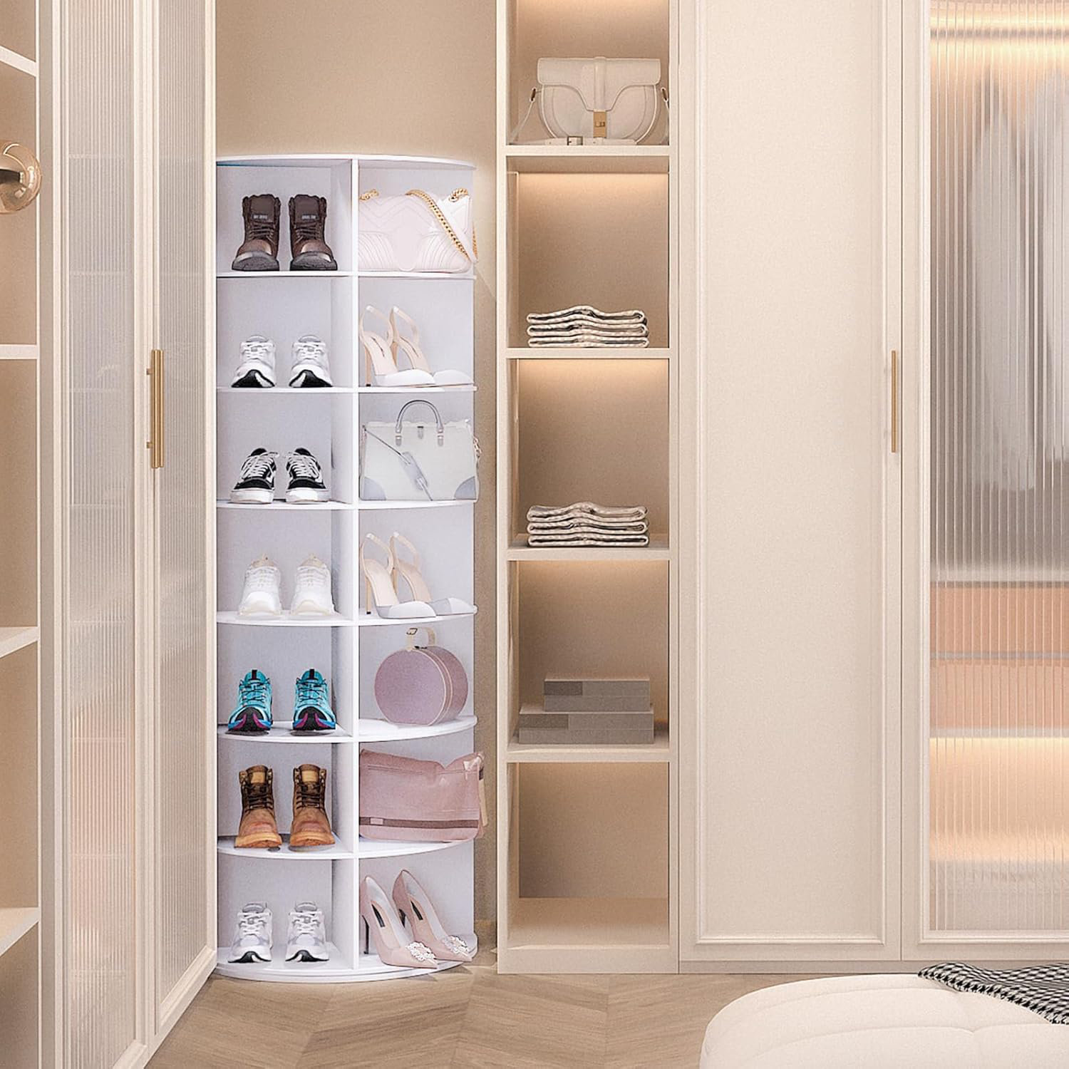 Hokku Designs 360-Degree Rotating Shoe Rack Tower With 7-Tier ...