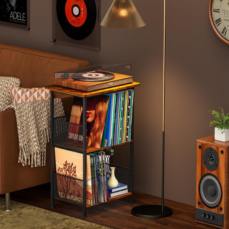 17 Stories Vinyl Record Storage Table | Wayfair