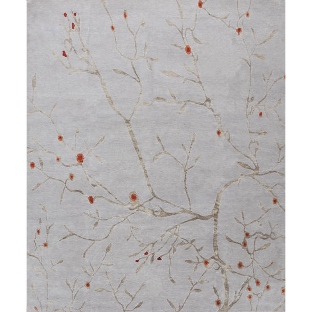 Samad Rugs Modern Tibet Damask Area Rug in Sage | Perigold