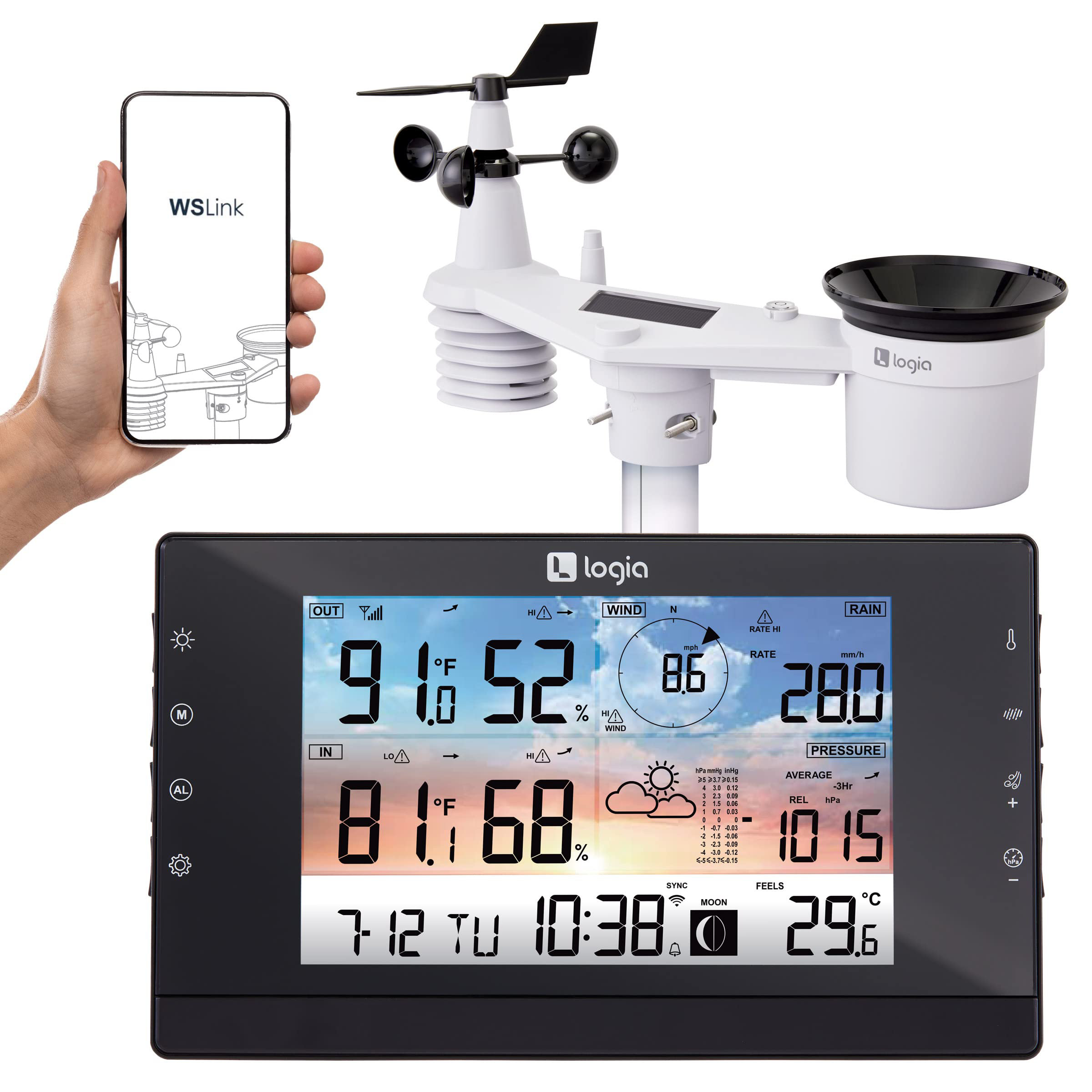 Logia 4.4'' Solar Powered Wireless Outdoor Weather Station | Wayfair