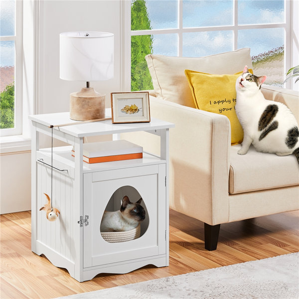 Archie & Oscar™ Hartlyn Cat Litter Box Enclosure Lockable Wooden Pet ...