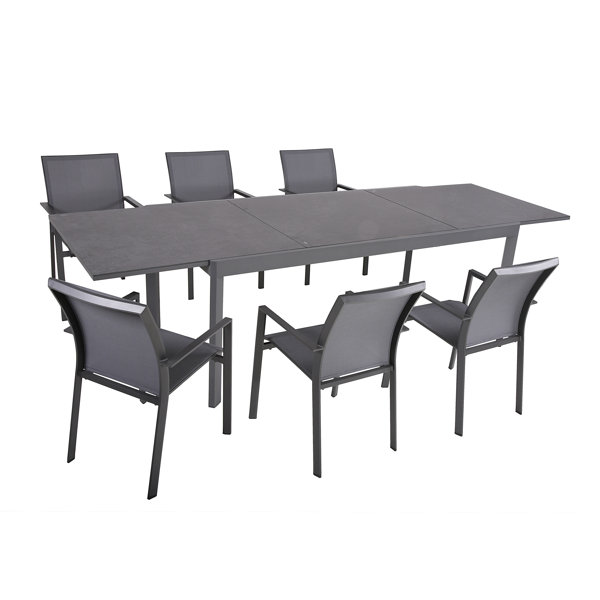 17 Stories Nahyan Rectangular 6 - Person 400cm Long Dining Set ...