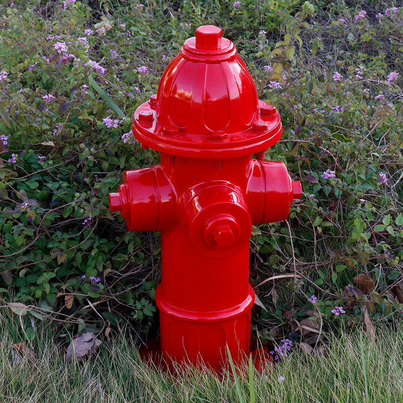 17 Stories Red Resin Fire Hydrant Decor, 25-inch Tall Indoor/outdoor ...