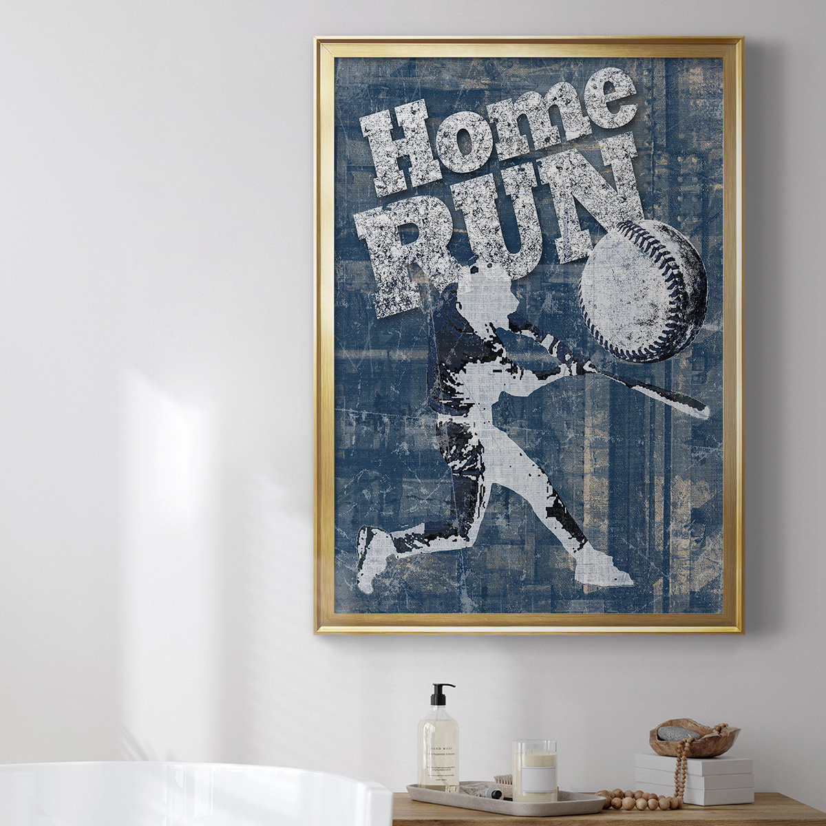 Trinx Home Run Hitter Premium Framed Canvas - Ready To Hang | Wayfair