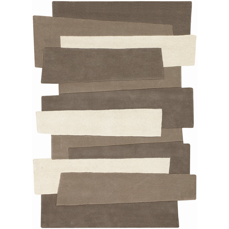 Angelo Pebbles Geometric Hand Woven 170 X 240cm Brown/Cream Area Rug ...