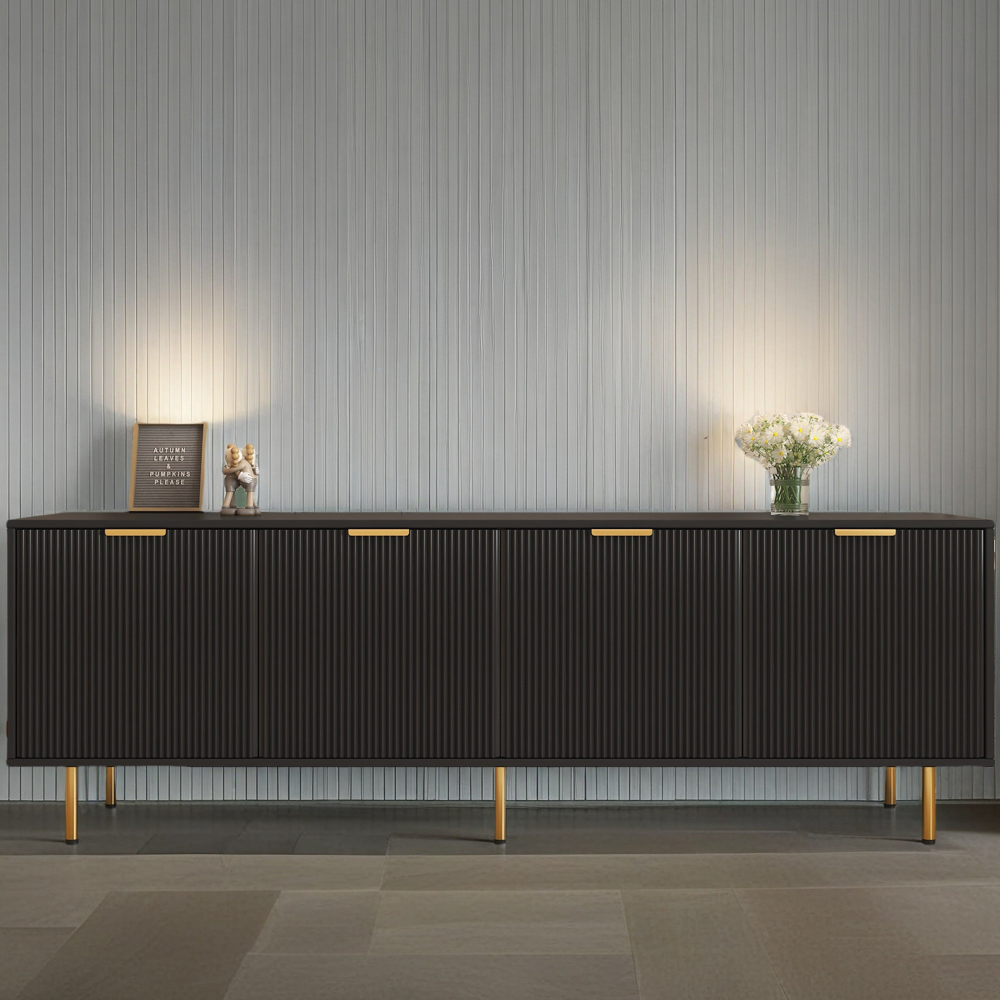 Mercer41 Modern TV Cabinet For 80 Inch TV Stands, For Living Room ...