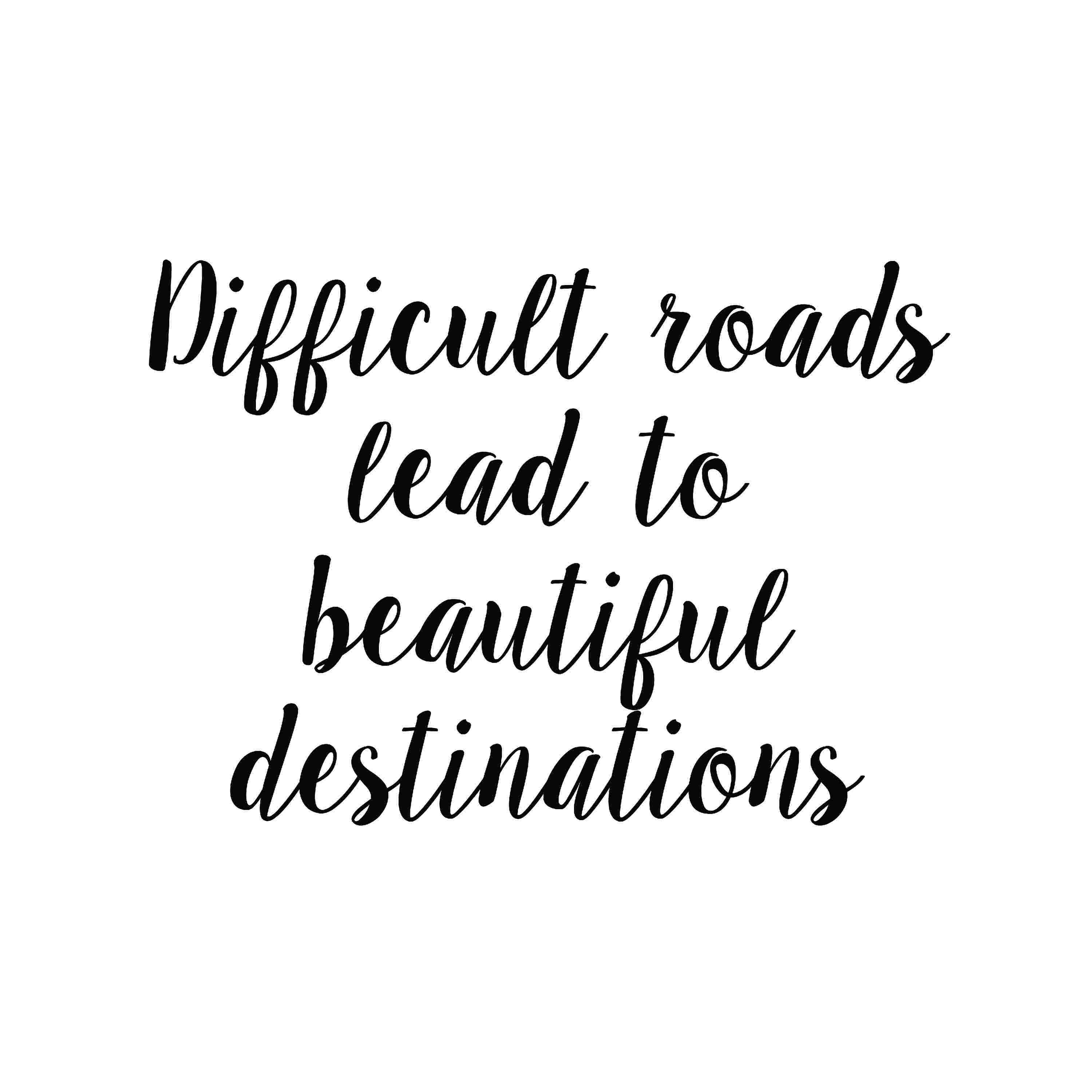 Trinx Difficult Roads - Wrapped Canvas Textual Art | Wayfair