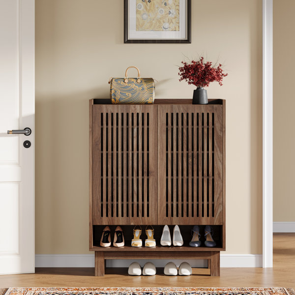 Loon Peak® Entryway Shoe Storage Cabinet With Shutter Doors and ...