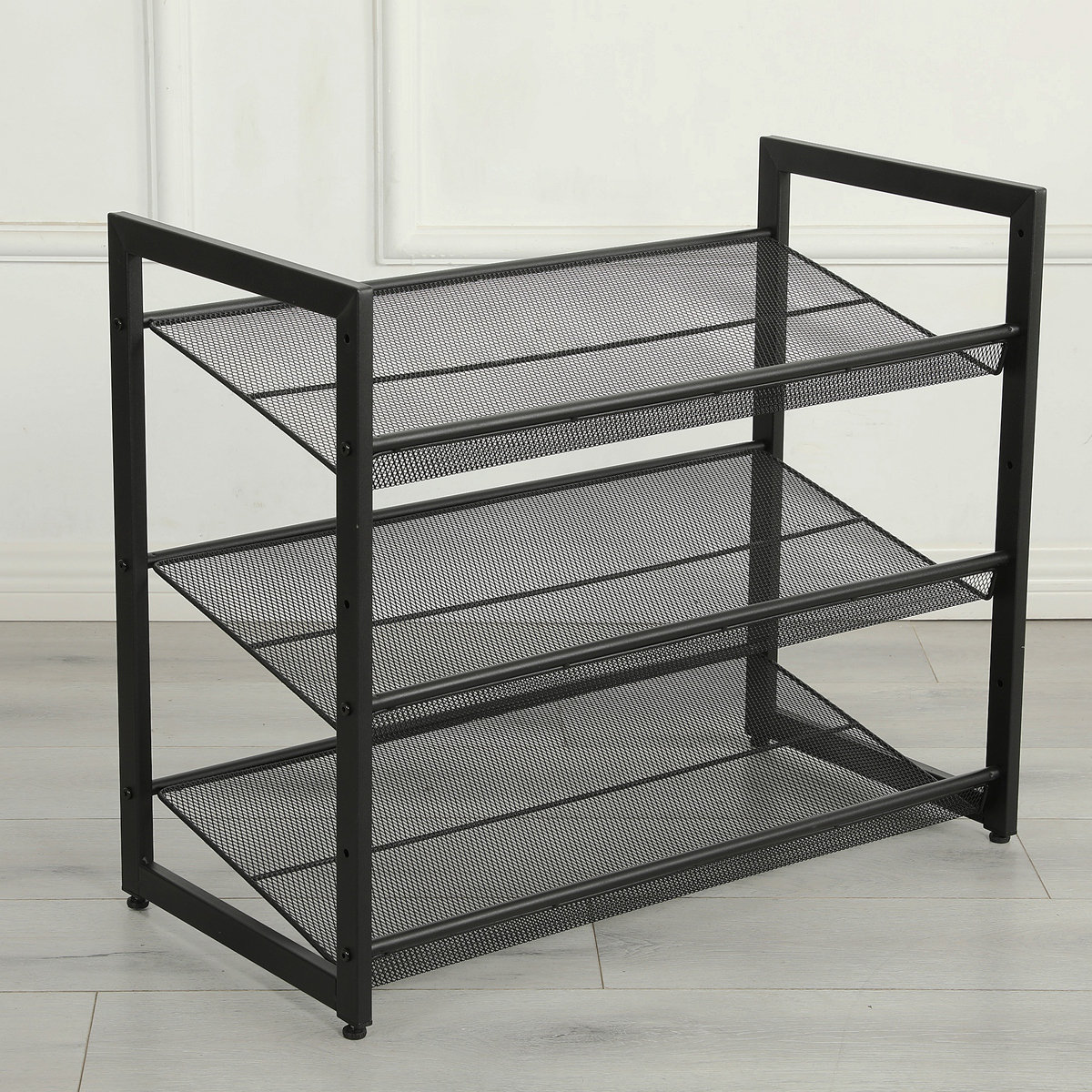 Ebern Designs 3-Tier Adjustable Shoe Rack, Freestanding Shoe Storage ...