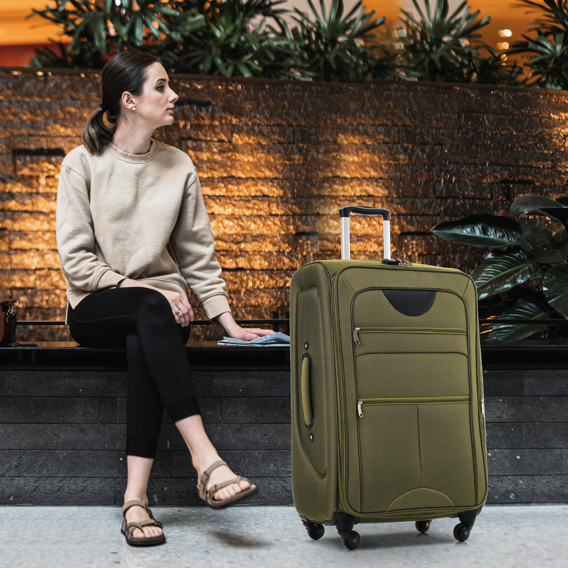 SteelSerenade Lightweight 3 Piece Luggage - Expandable With Tsa Lock ...