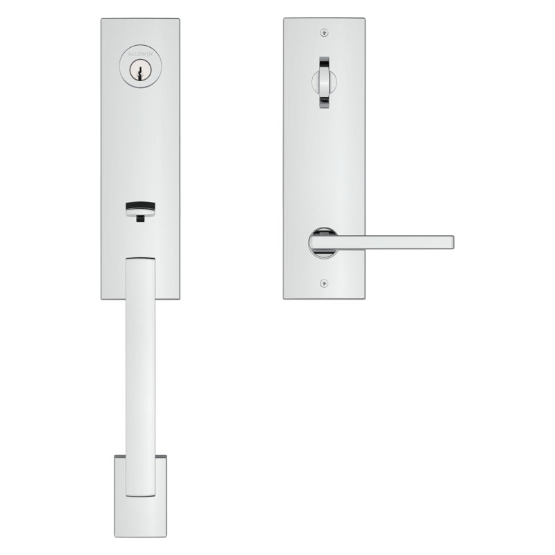 Baldwin Seattle Handleset with Square Lever in Polished Chrome | Wayfair