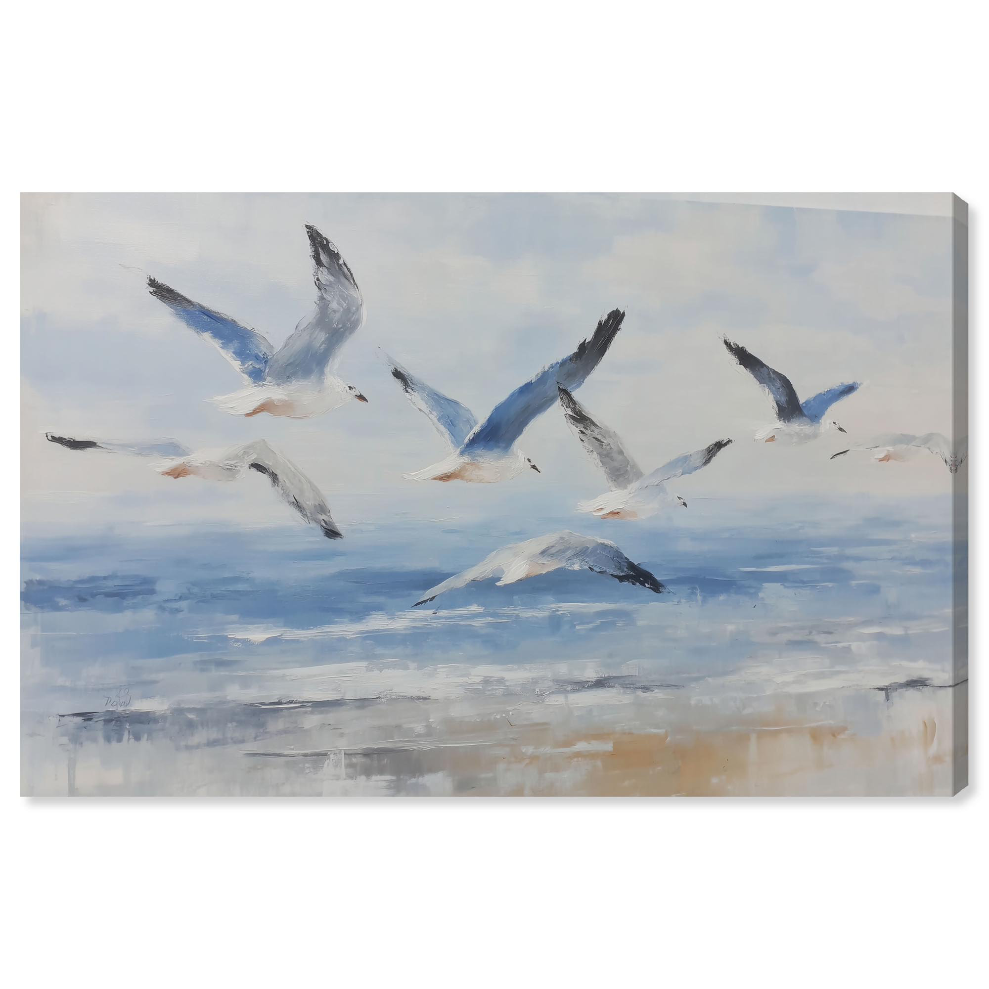 House of Hampton® Seagulls in Flight I Canvas Print Coastal Wall Decor ...
