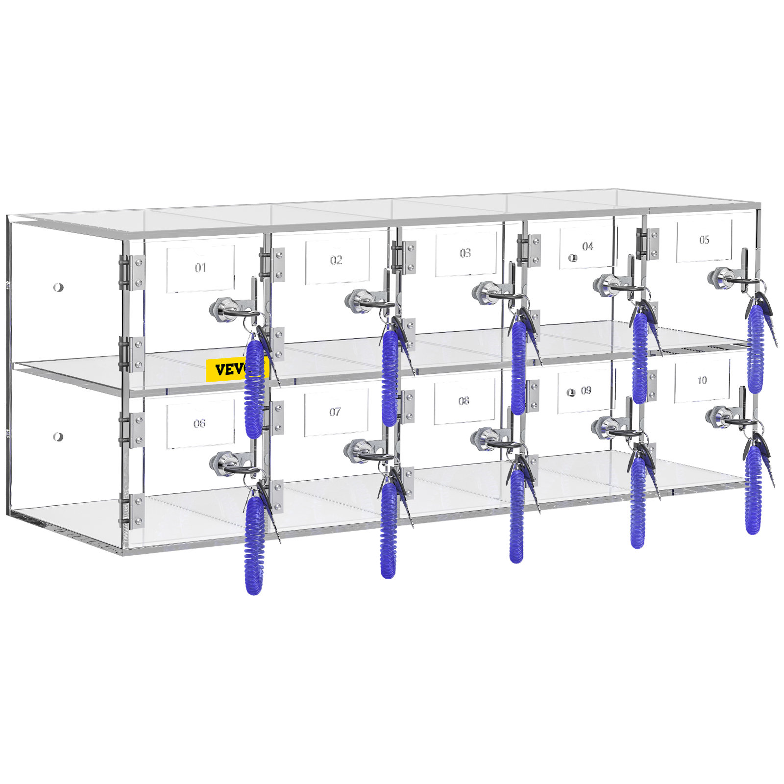 VEVOR Acrylic Cell Phone Locker Box Storage Cabinet Pocket w/Keys 10 ...