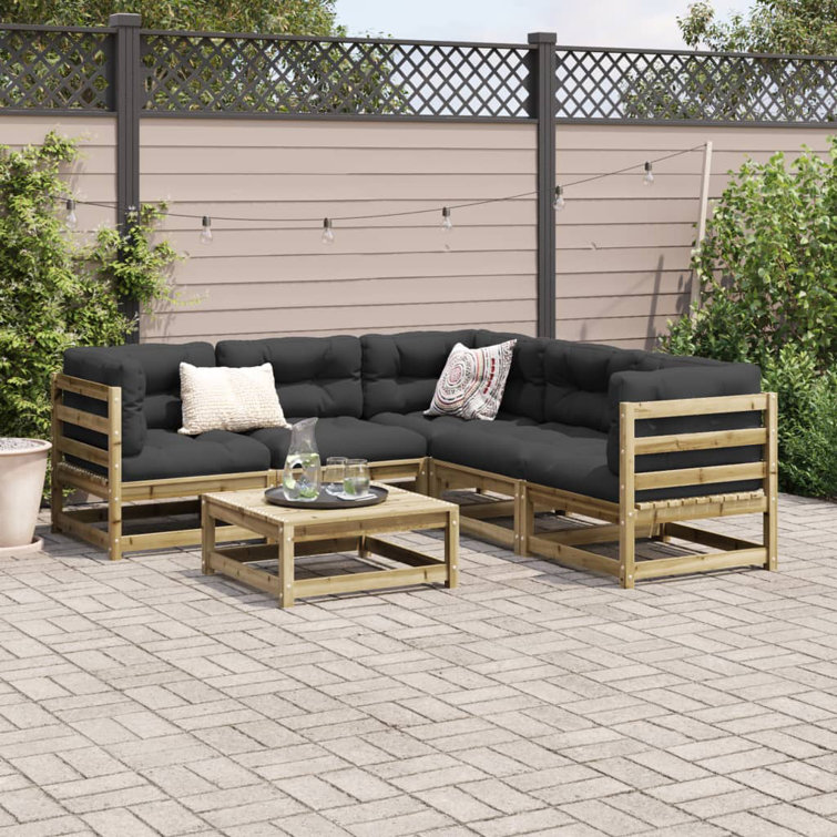 Alpen Home 6 Piece Garden Sofa Set Solid Wood | Wayfair.co.uk