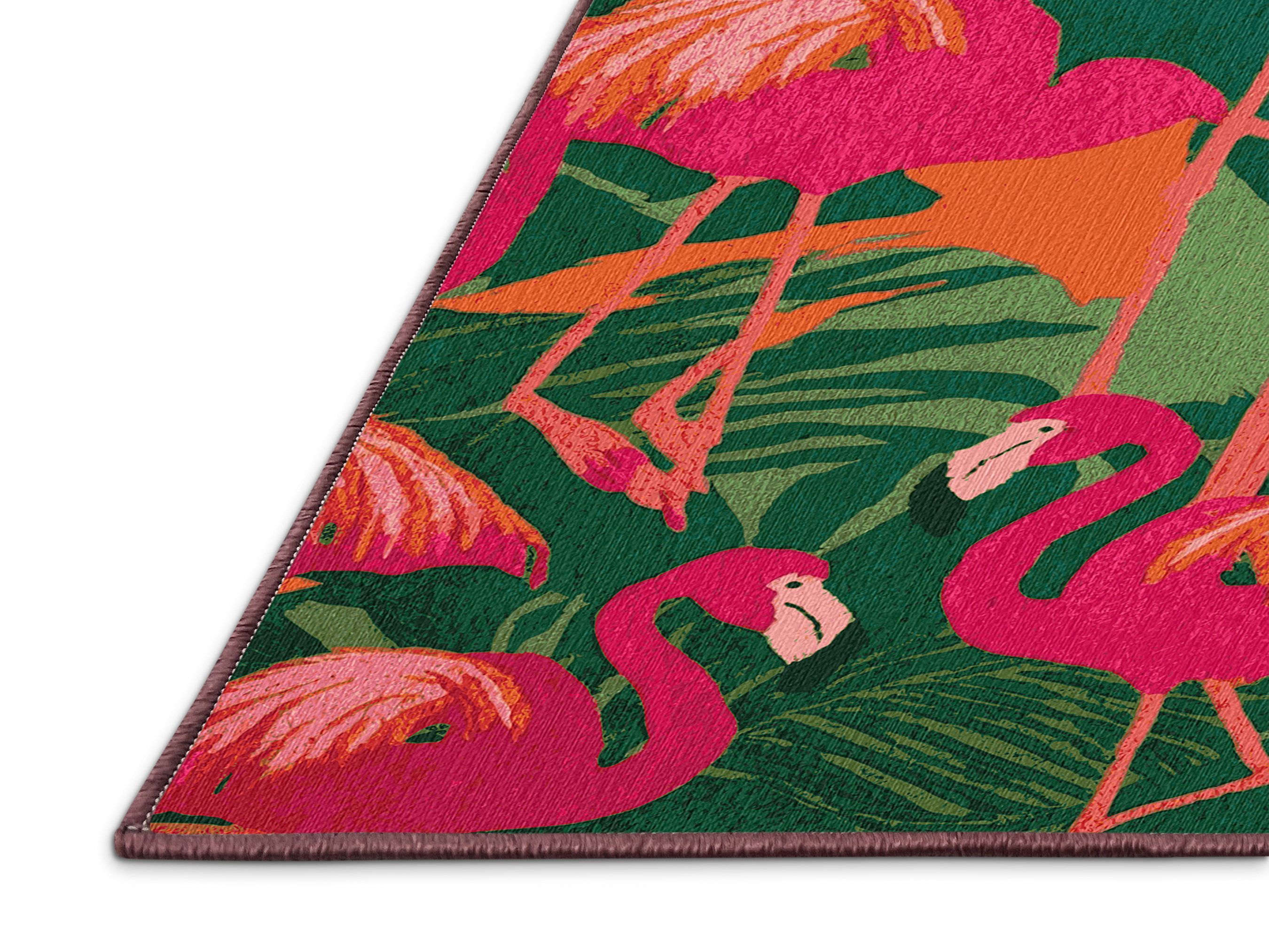 Dakota Fields Washable Flamingos Hawaiian Area Rug | Wayfair
