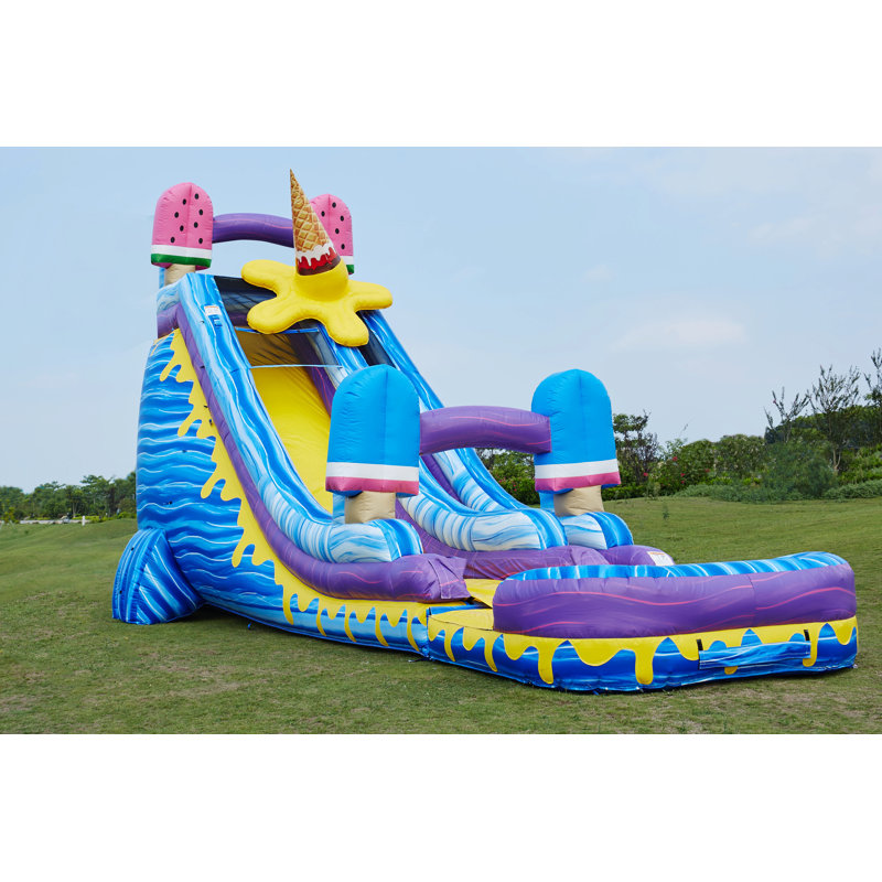 JumpOrange 24 FT Ice Pops Water Slide with Attached Deep Pool (with ...