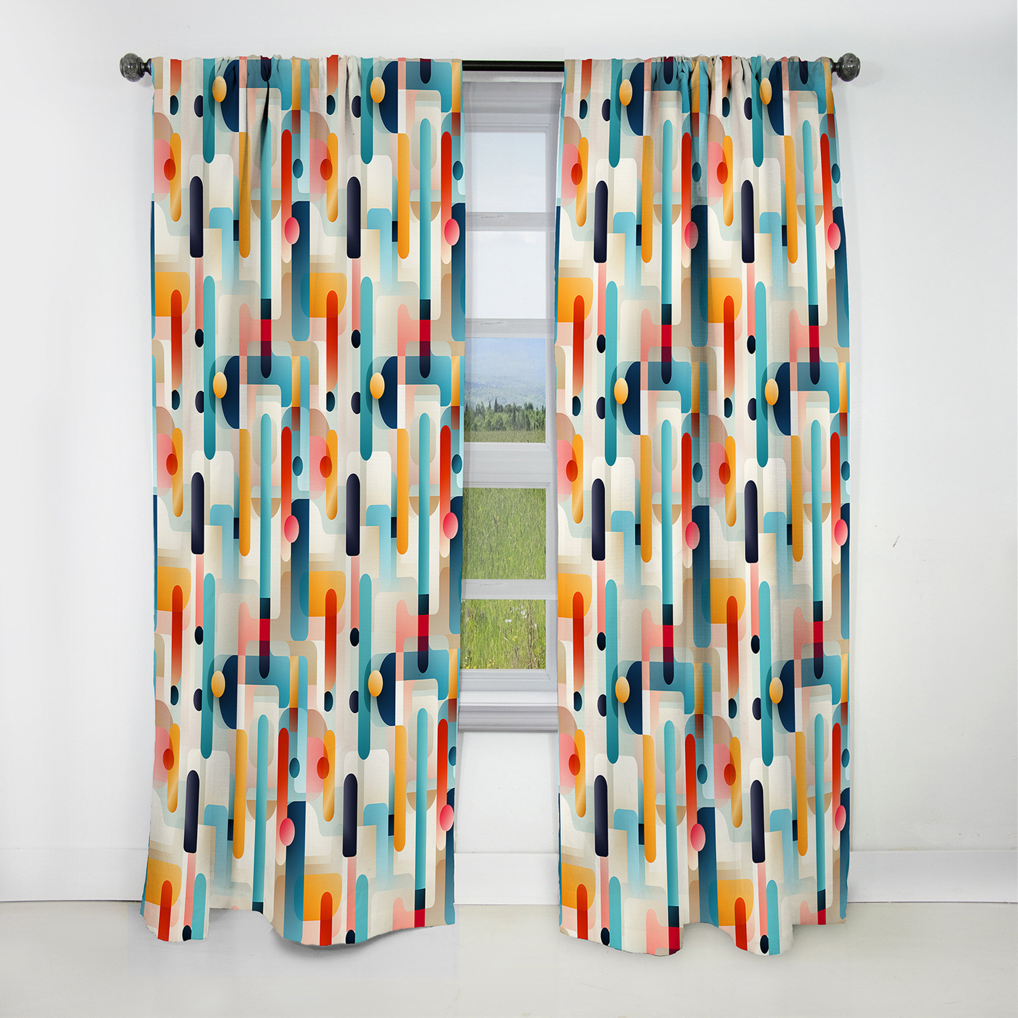 Design Art Contemporary Abstraction - Abstract Curtain - Blackout ...