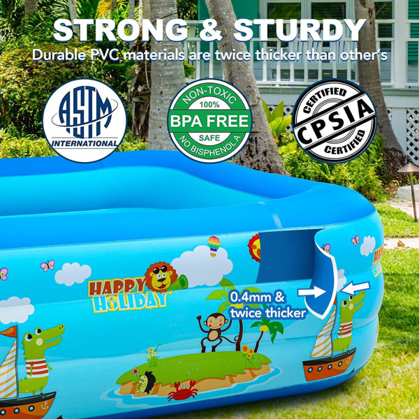 Utibia Inflatable Swimming Pools with Pump, Oversized 120" x 72" x 22 ...