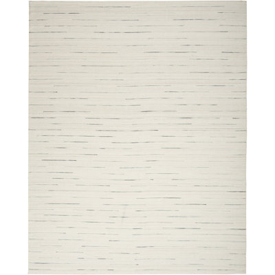 Hokku Designs Anerinda Solid Hand Loomed Wool/Cotton Area Rug in Ivory ...