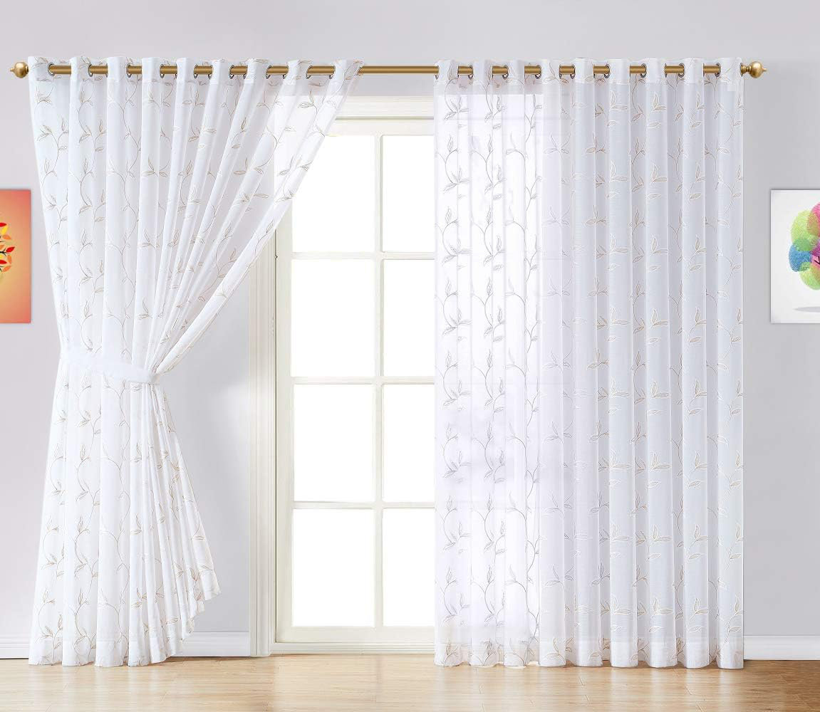 Red Barrel Studio® Pair Of Extra Large Sheer Room Divider Curtains With ...