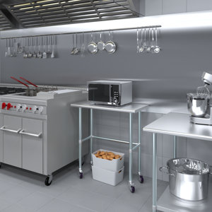 Amgood Stainless Steel Open Base Work Table with Wheels & Reviews | Wayfair