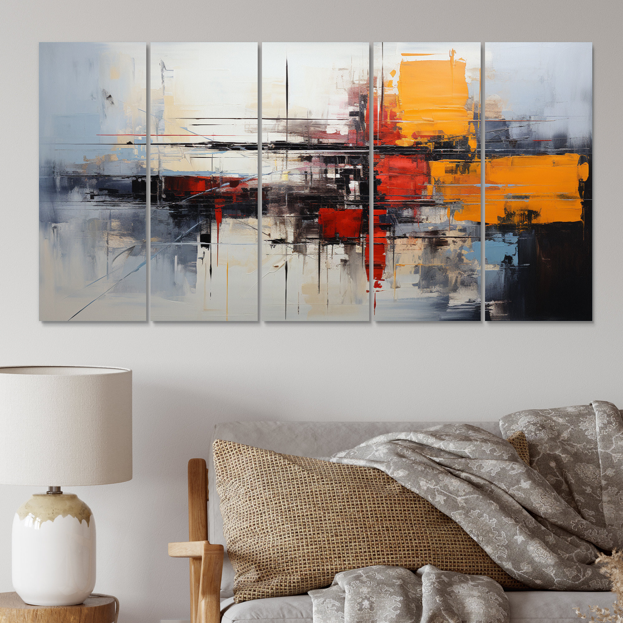 Wrought Studio™ Asian Art Abstract Expression II - 5 Piece Wrapped ...