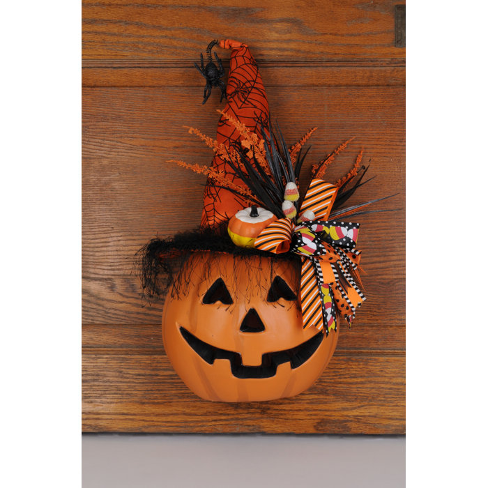 Karen Didion Lighted Candy Corn Pumpkin Door Décor | Wayfair