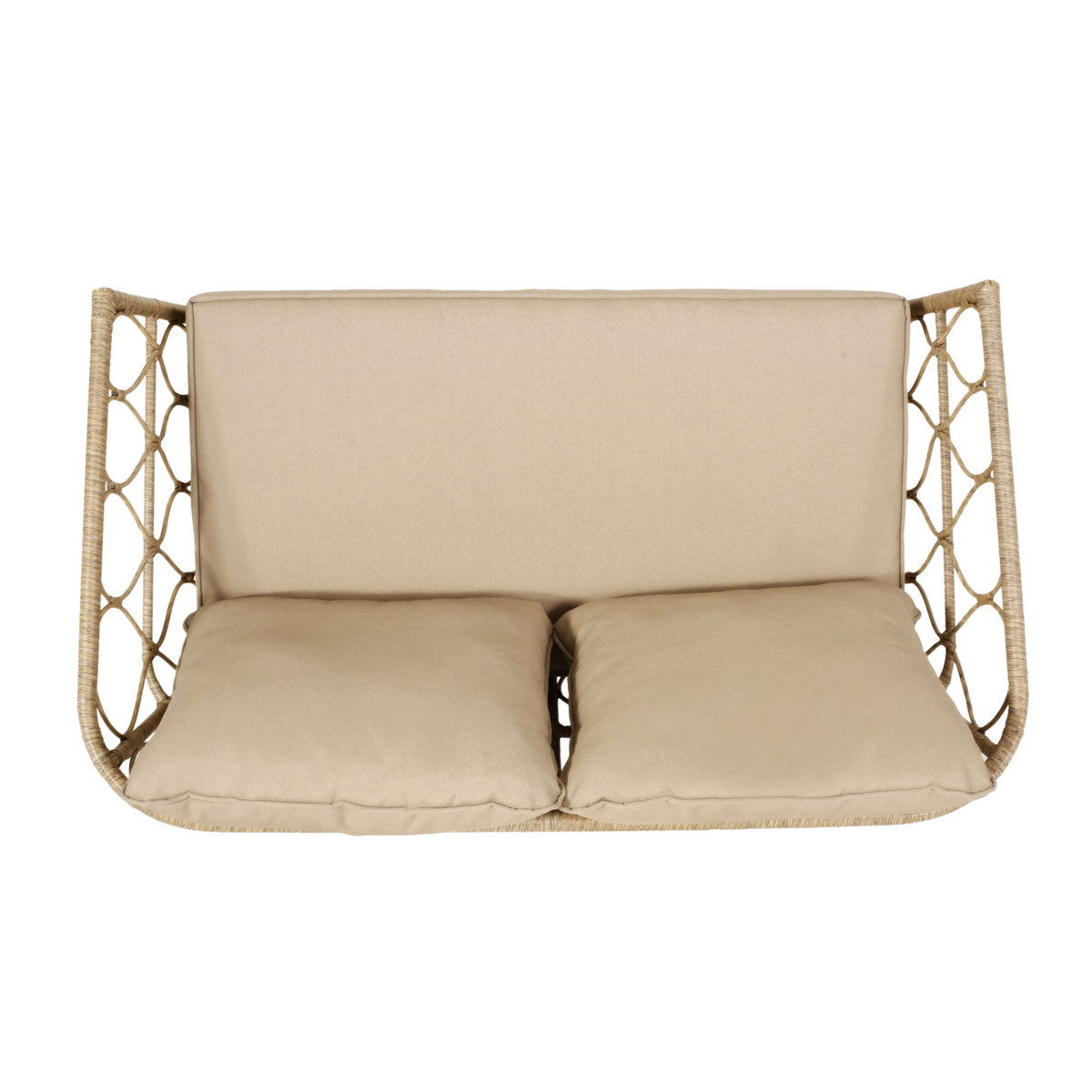 Beachcrest Home Raynette Outdoor Wicker Loveseat with Cushions ...