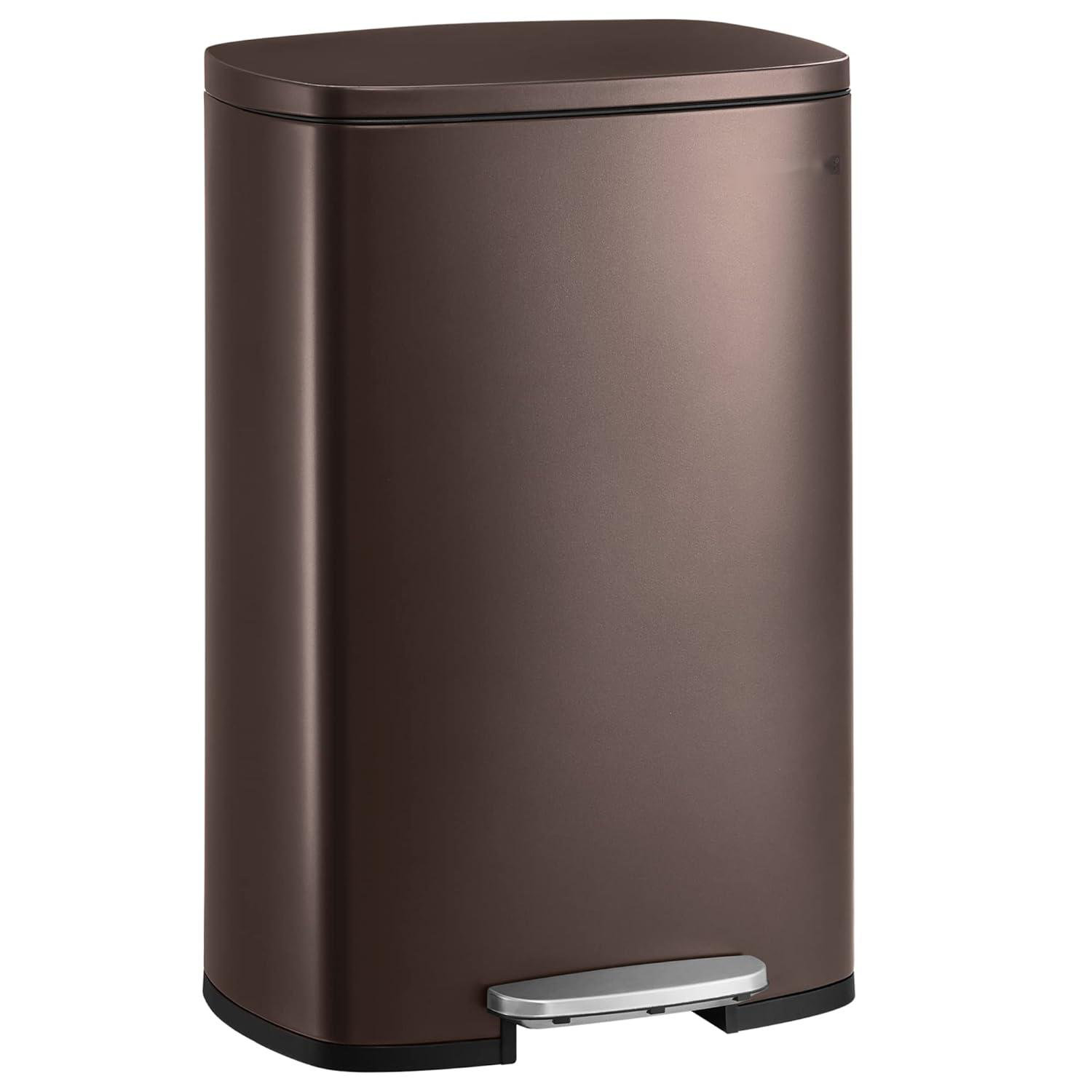 X－MAX FURNITURE 13 Gallon Trash Can, Stainless Steel Kitchen Garbage ...