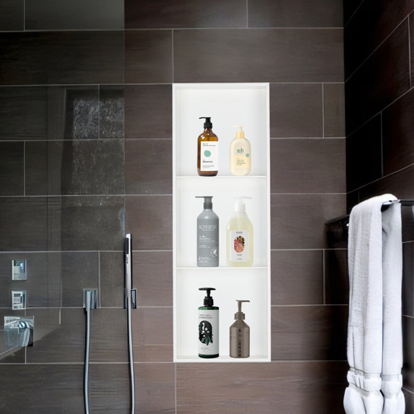 DecoMust 36" Stainless Steel Triple Layered Rectangular Recessed Shower ...