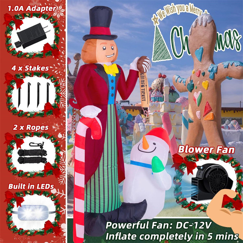 The Holiday Aisle® 7ft Christmas Inflatable Decoration,Snowman ...