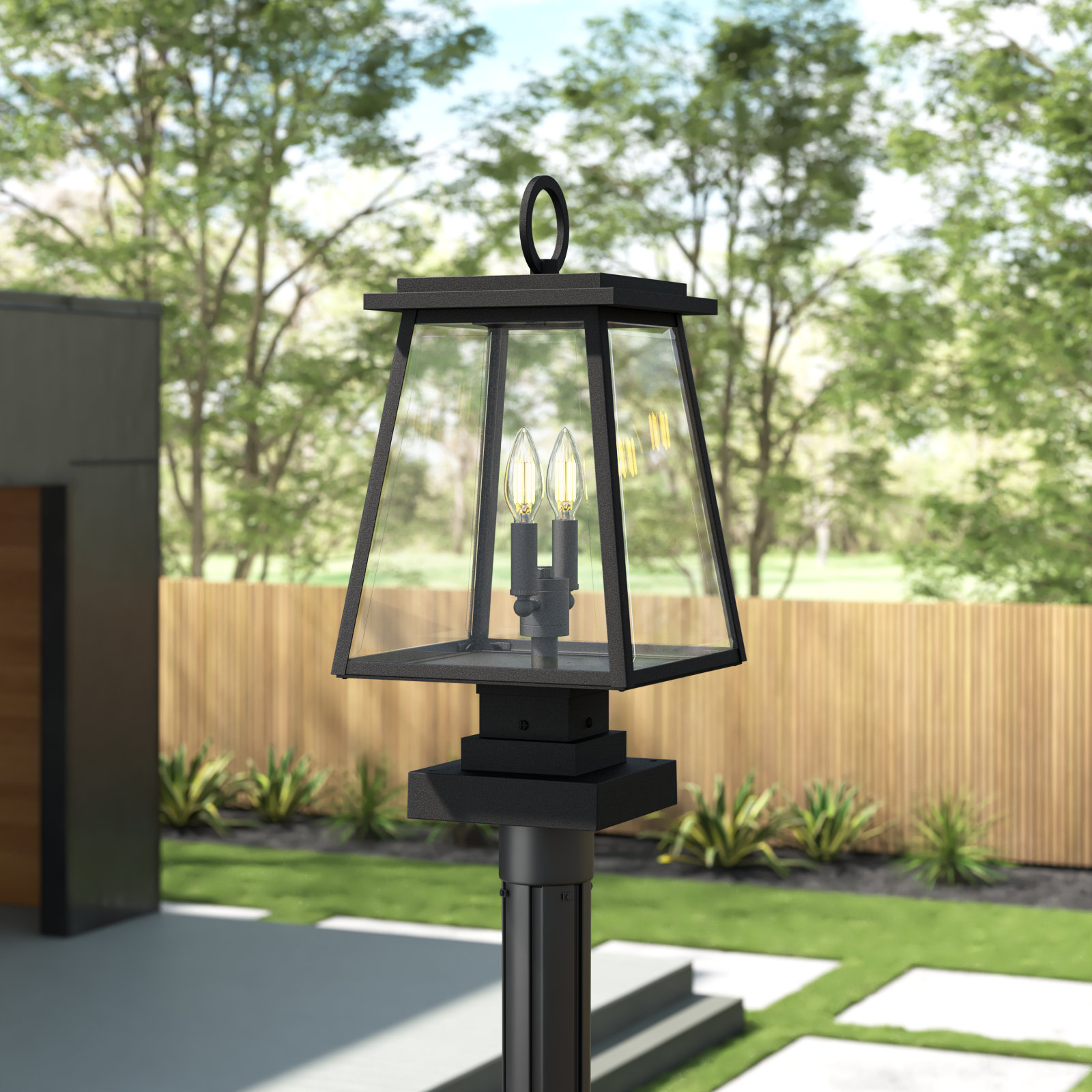 Trent Austin Design® Ringler Black 1-Light 21" H Pier Mount Light | Wayfair