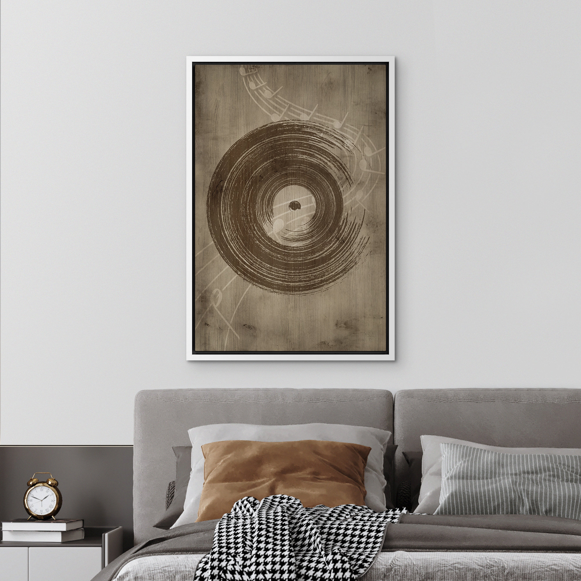 wall26 Music Note Dark Brown Abstract Illustrations Rustic French ...