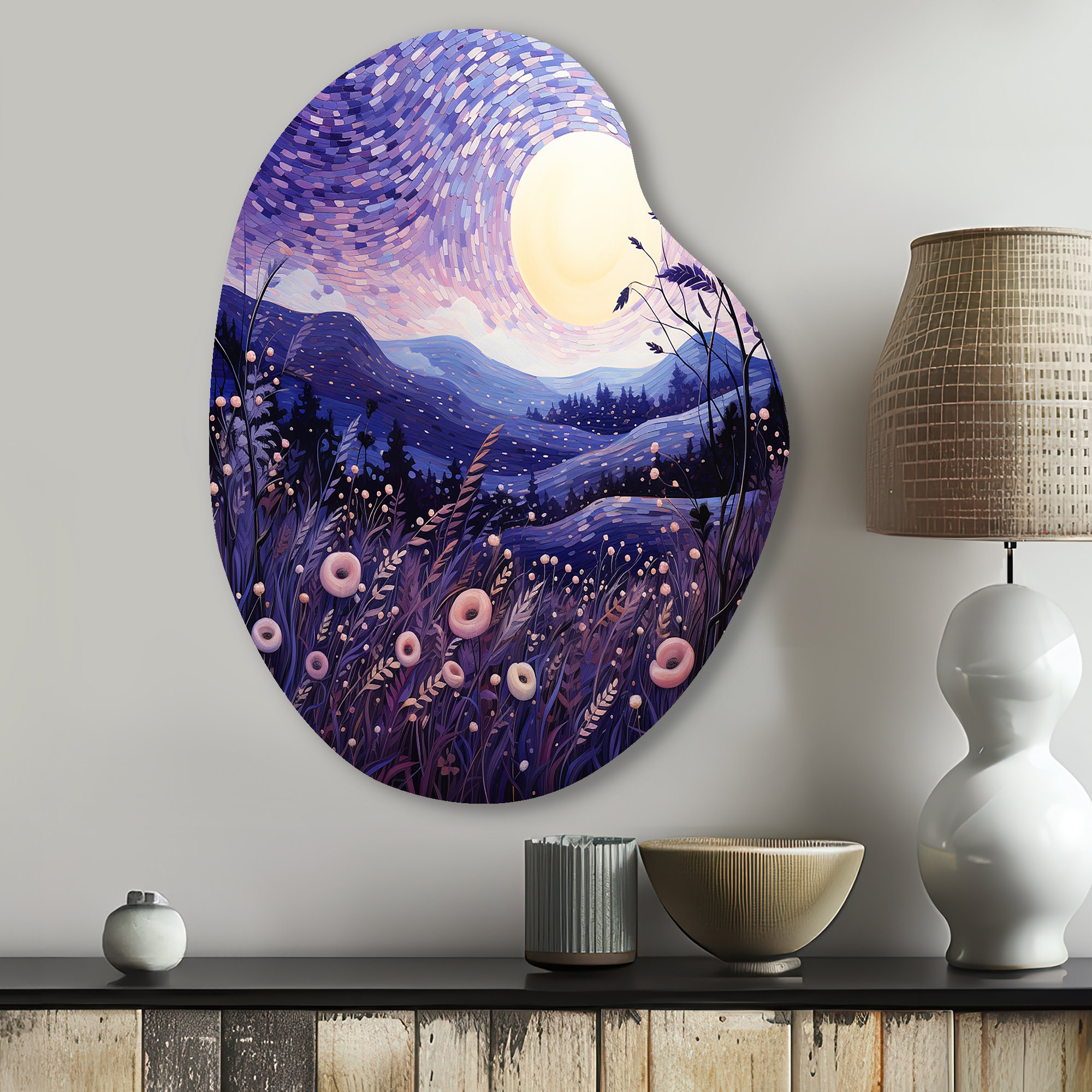 Design Art Lavender Enchanting Lavender Pointillism I - Lavender Fields ...