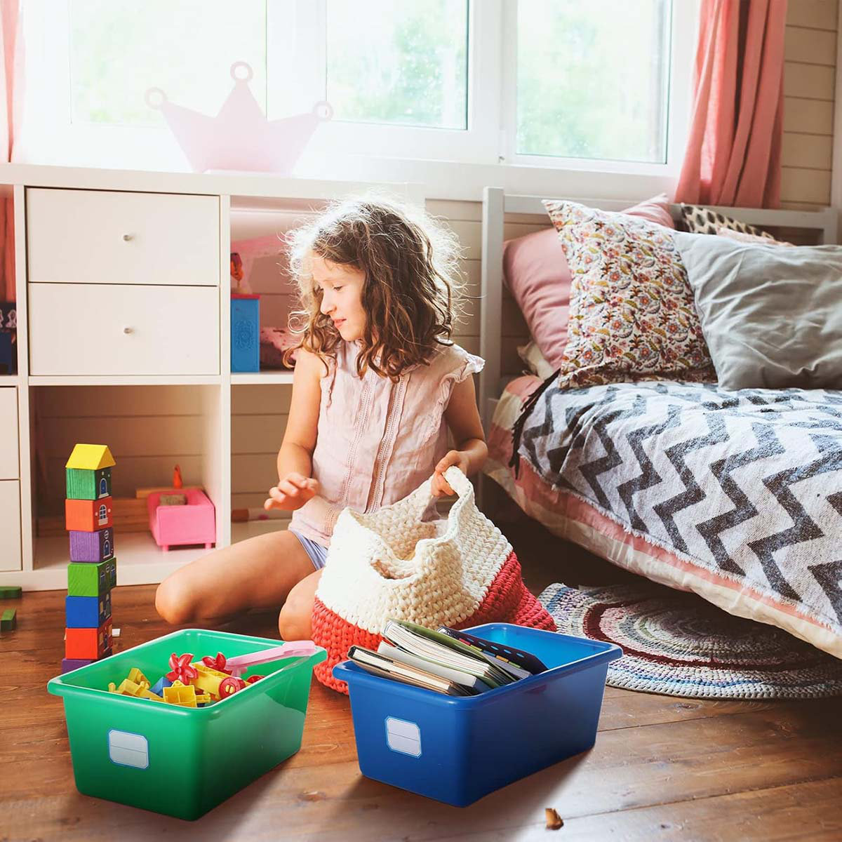 KINOFO 24 Pcs Plastic Cubby Storage Bins Classroom Cubby Organization ...