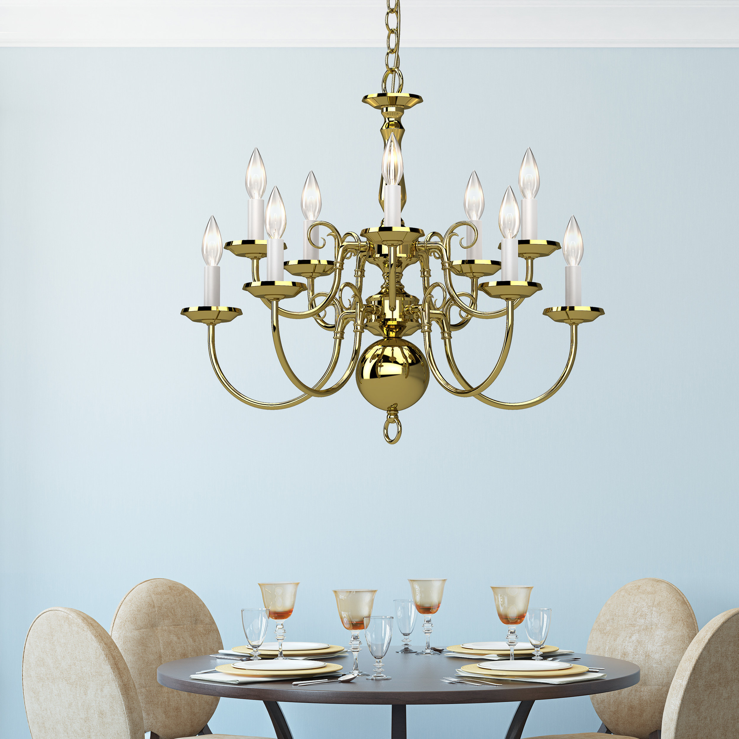 Charlton Home® Onika 10-Light Classic/Traditional Candle Style Tiered ...