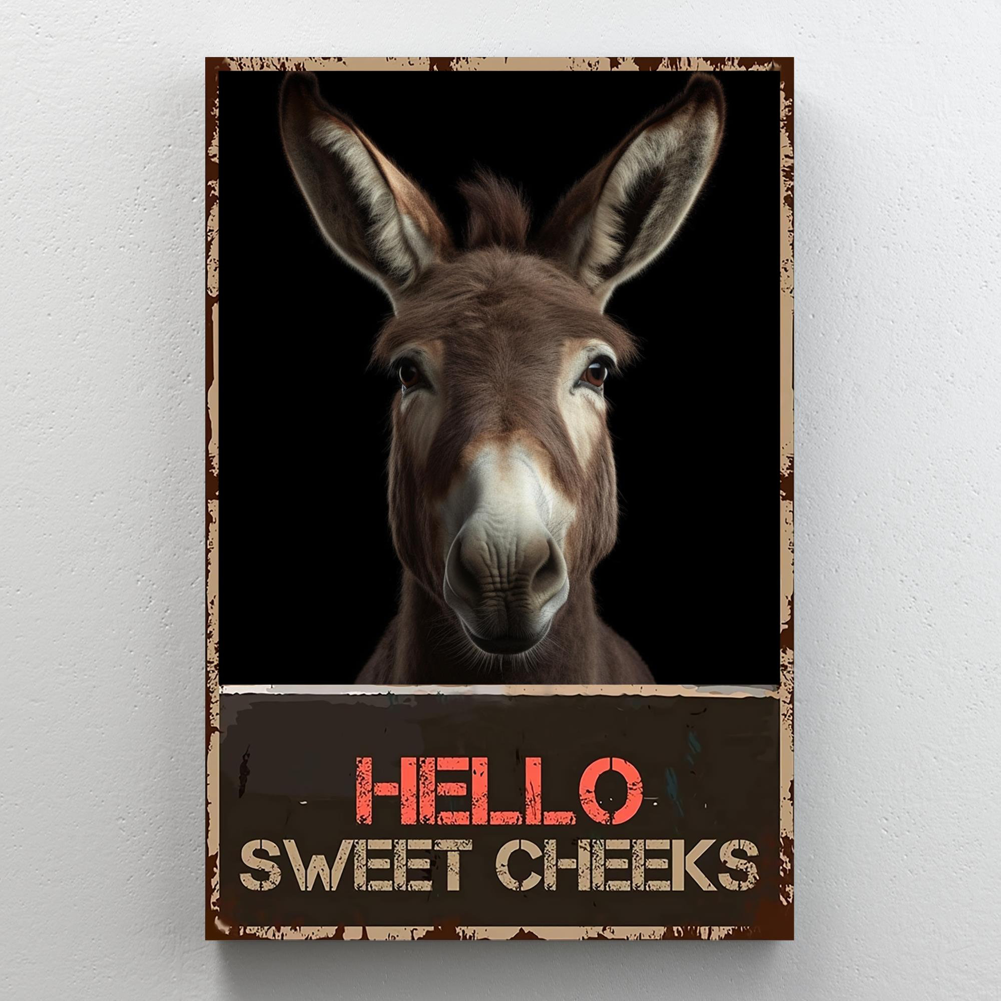 Trinx Donkey Hello Sweet Cheeks 2 - 1 Piece Rectangle Gr Donkey Hello ...