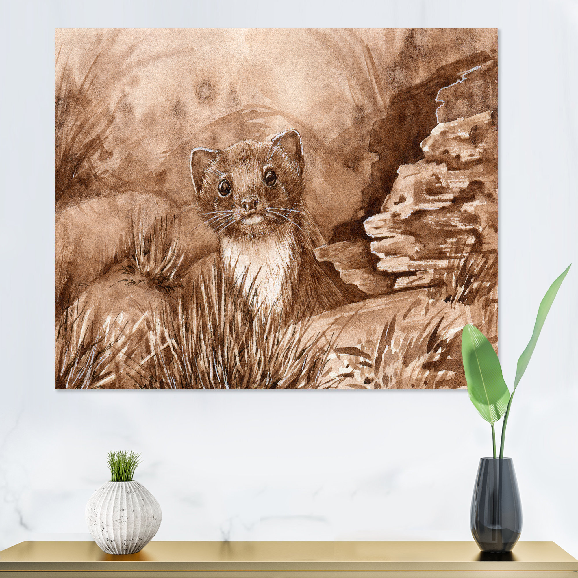 East Urban Home Wild Weasel In The Forest - Traditional Canvas Wall Art ...
