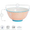 Nicola Spring Hand-Printed Cereal Bowls - 16cm - Orange - Pack of 6 ...