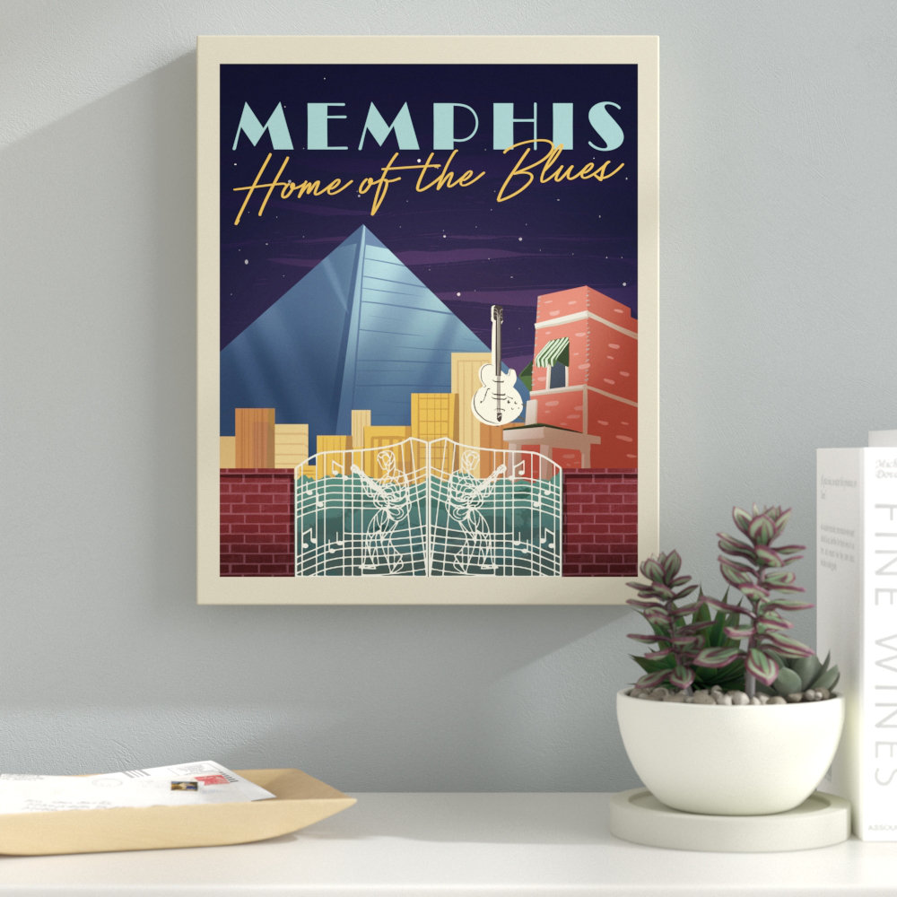 Ebern Designs 'Memphis Postcard' Graphic Art Print | Wayfair