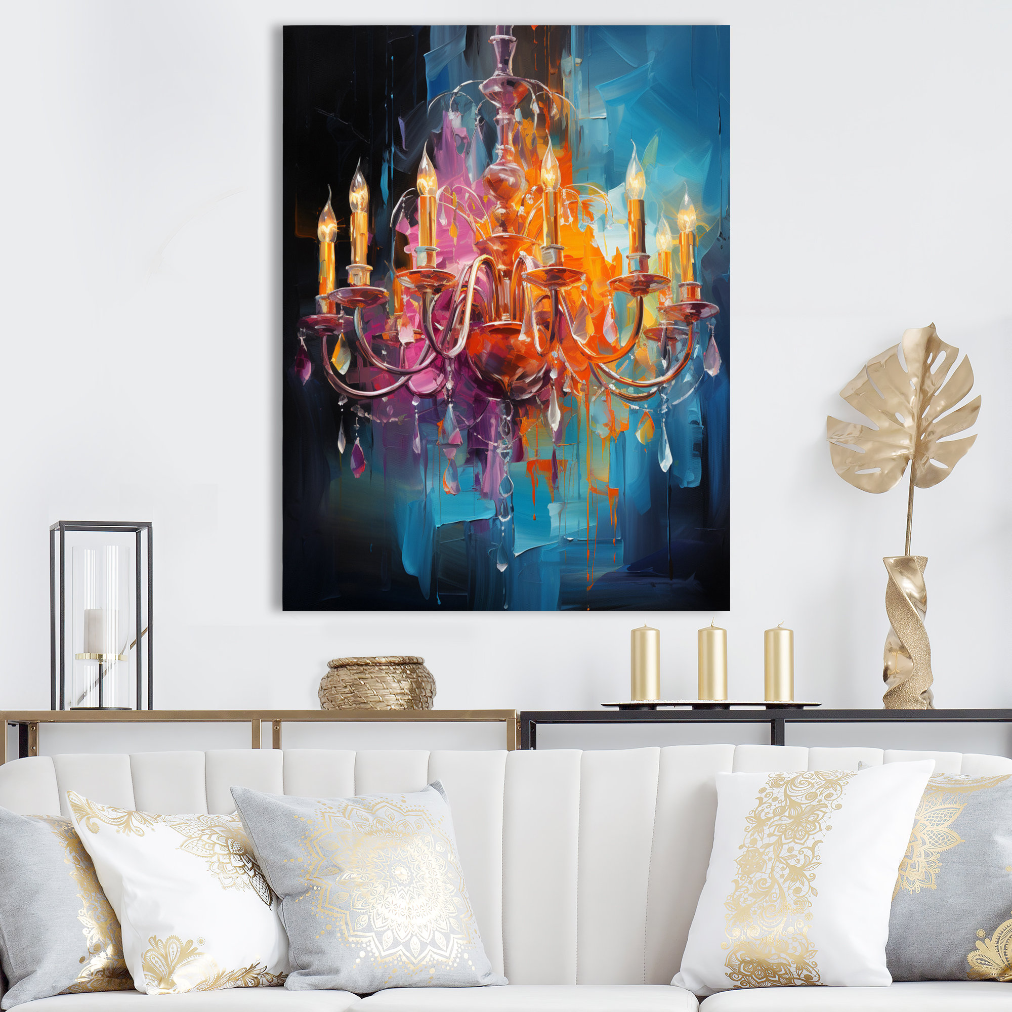 Rosdorf Park Chandelier Chromatic Elegance - Glam Canvas Wall Art ...