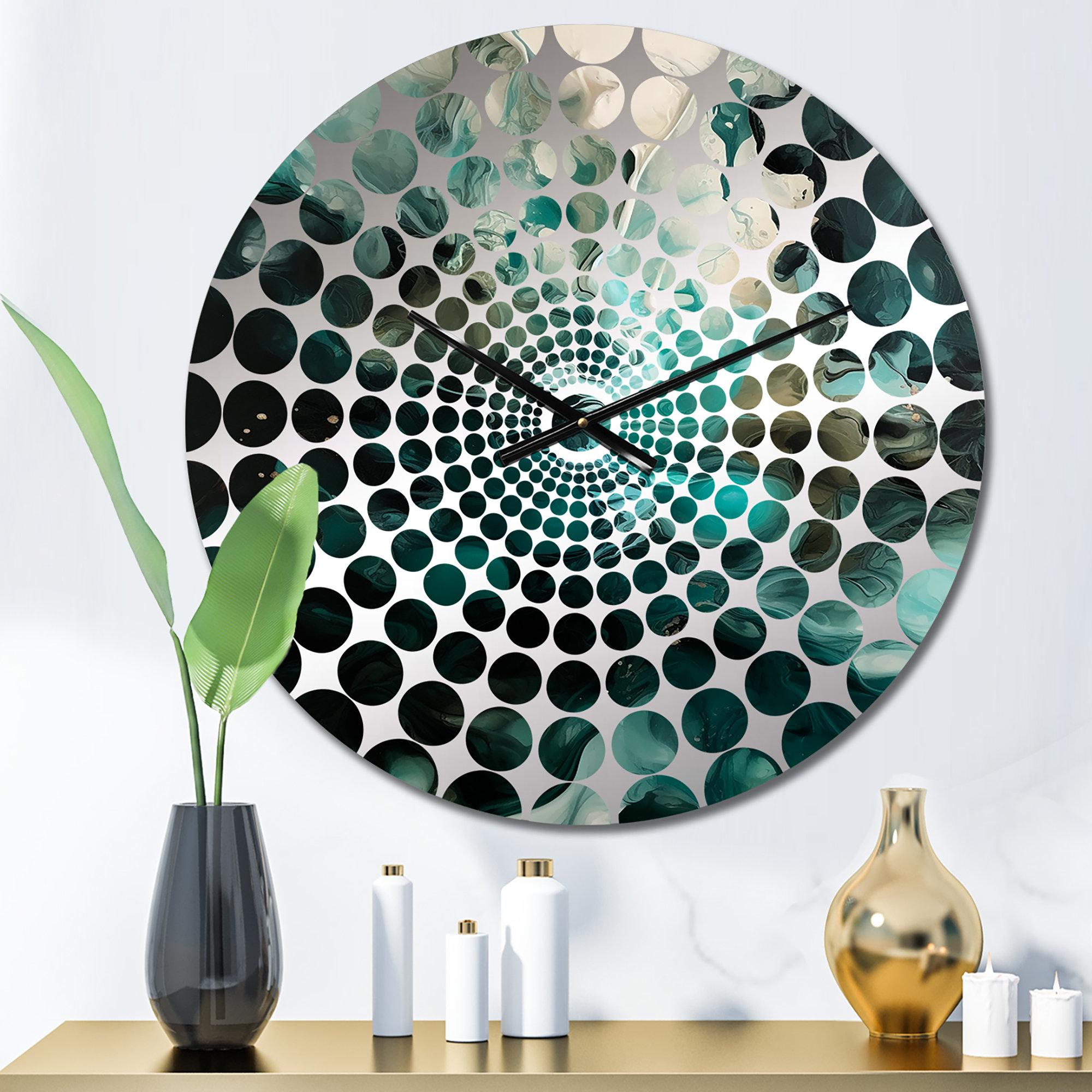 East Urban Home Karlheinz - Abstract Geometric Wall Clock | Wayfair