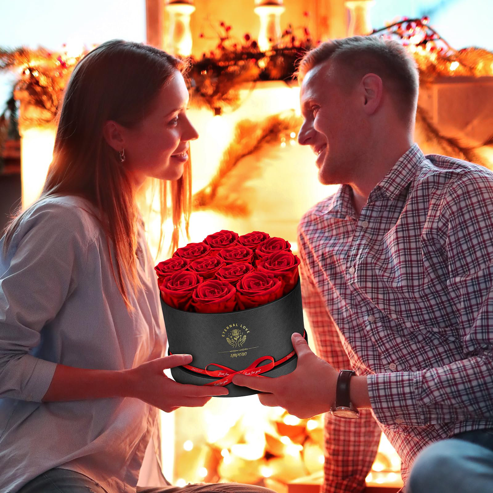 Red Barrel Studio® Forever Flowers,12 Roses In A Box,Real Preserved ...