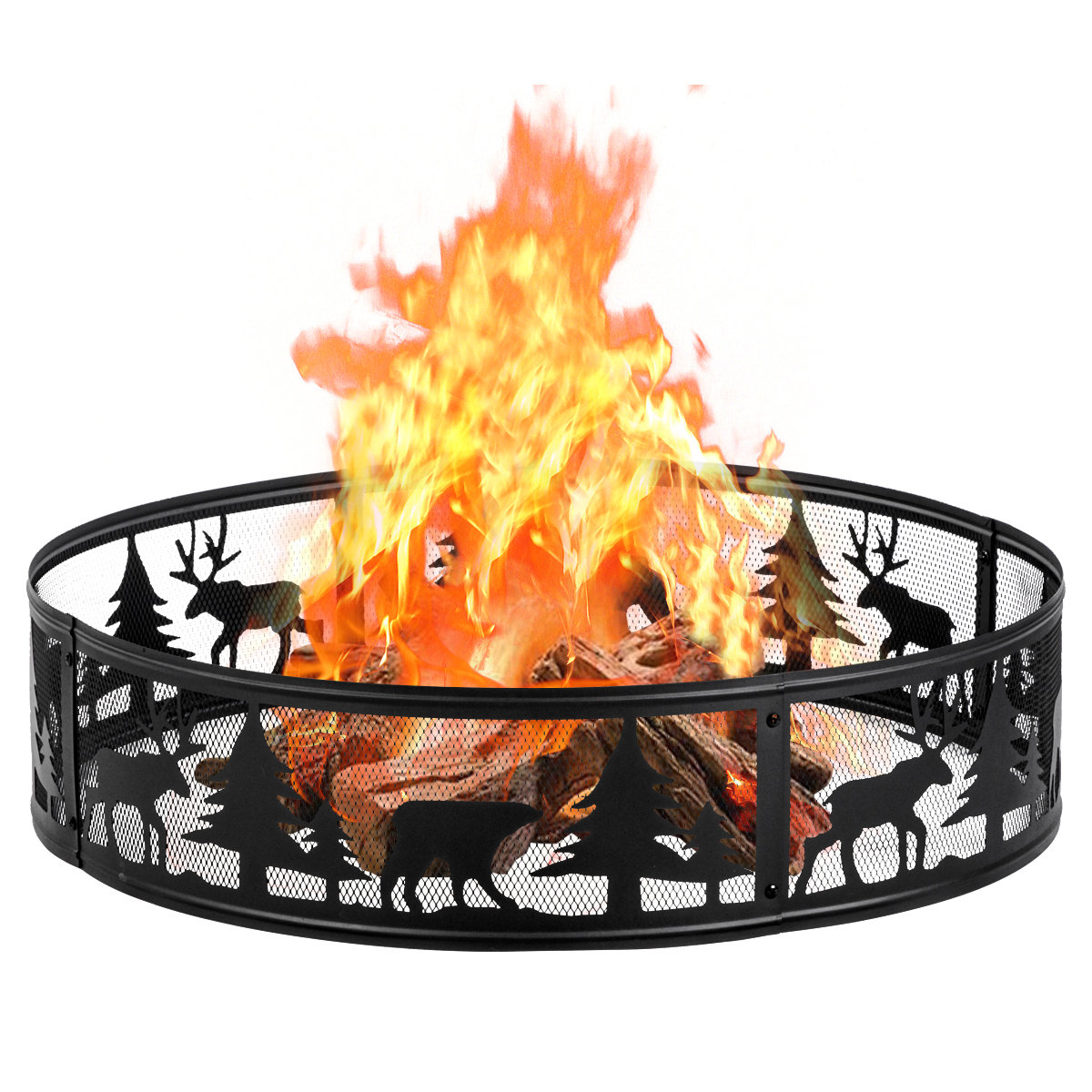 Millwood Pines Foyer d'extérieur au feu de bois en acier H 9 po x l 36 ...