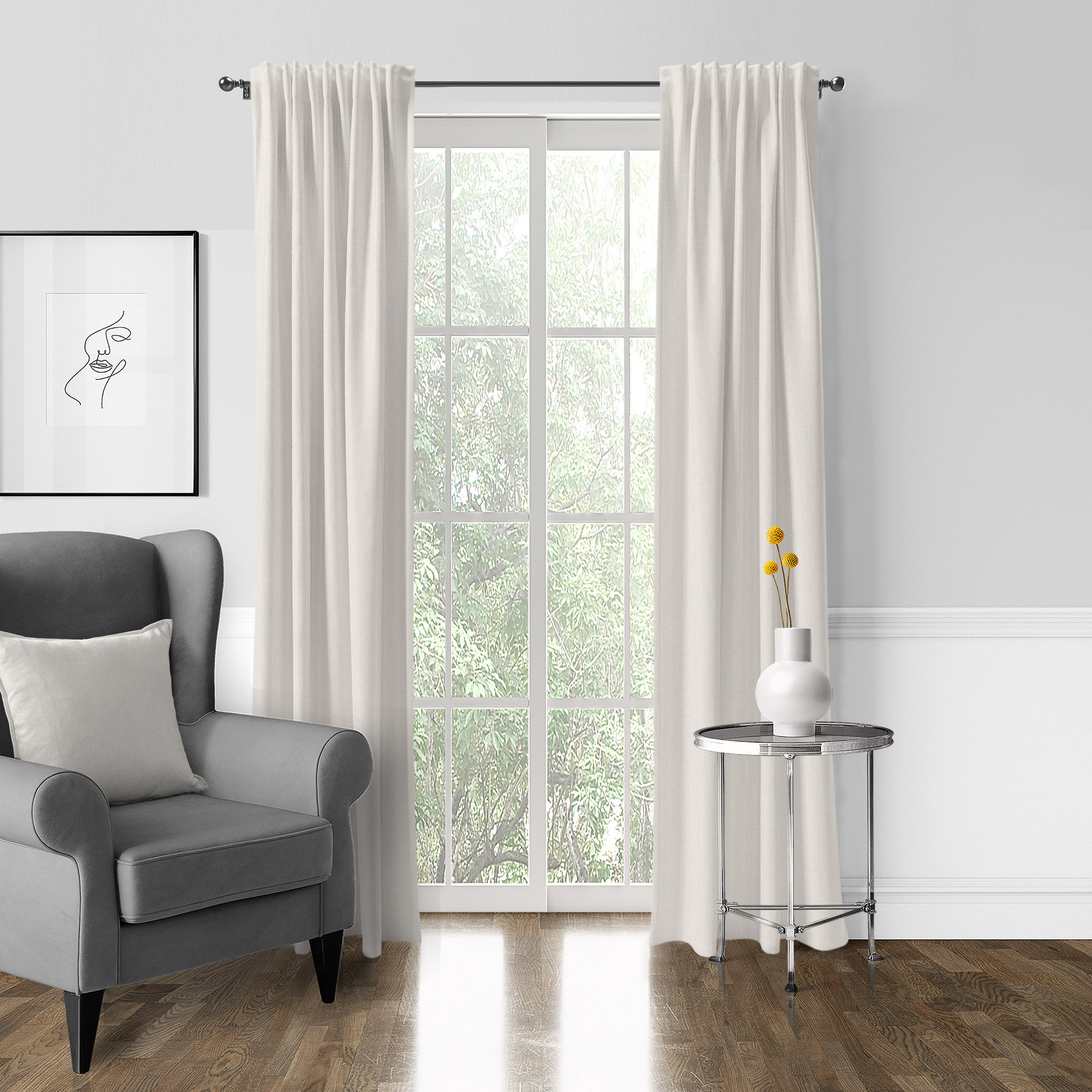 The Tailor's Bed Phoenix Solid Color Room Darkening Rod Pocket Single ...