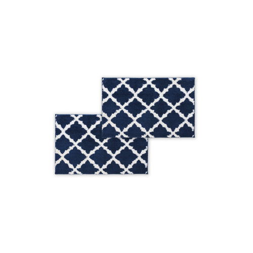 Geometric Bath Rugs & Mats You'll Love | Wayfair