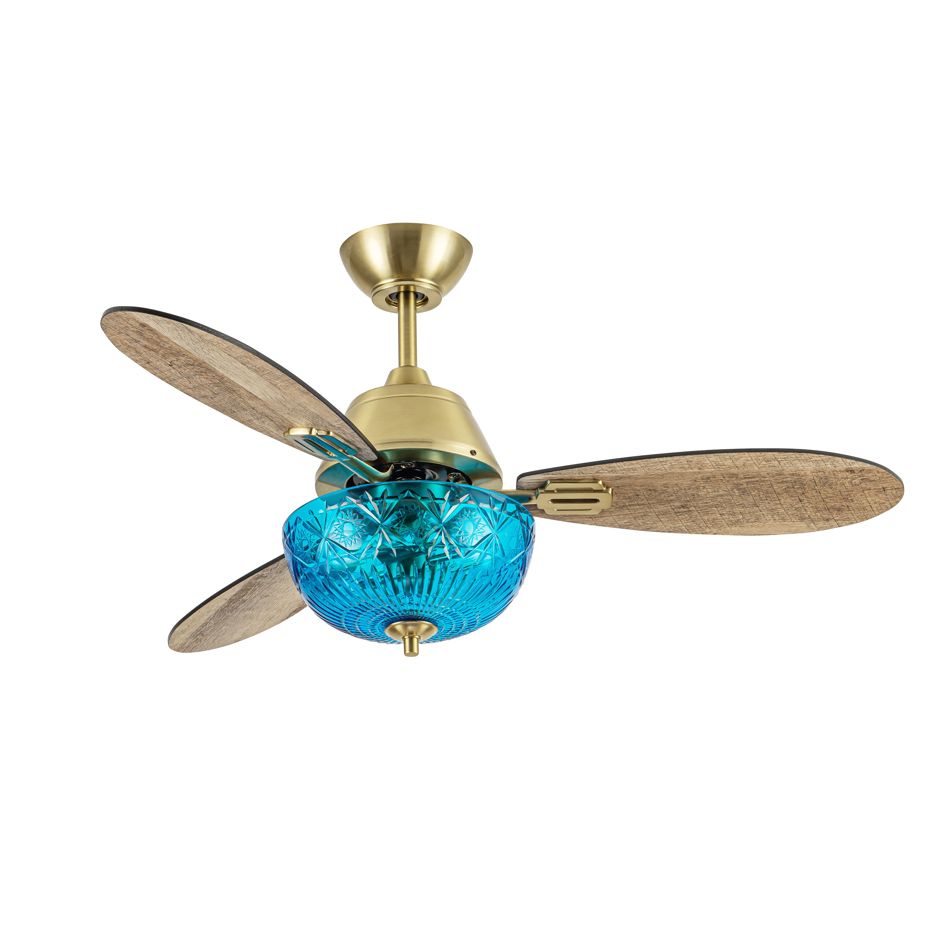 Mercer41 42"W Valencia LED Indoor Hand-Cut Glass Ceiling Fan With ...