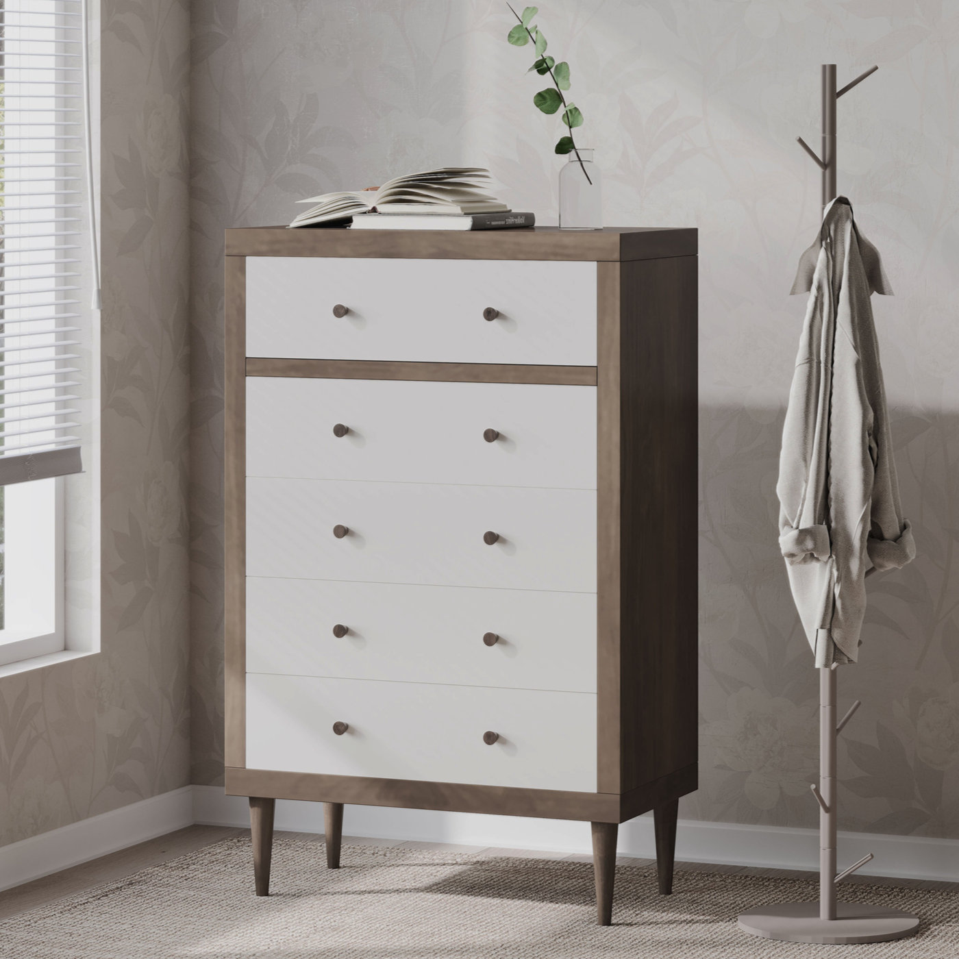 17 Stories NORDIC 5-DRAWER CHEST - Wayfair Canada
