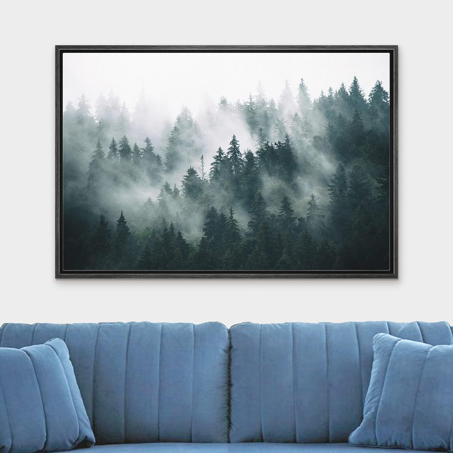 IDEA4WALL Green Misty And Fog Forest Nature Landscape Pictures Modern ...